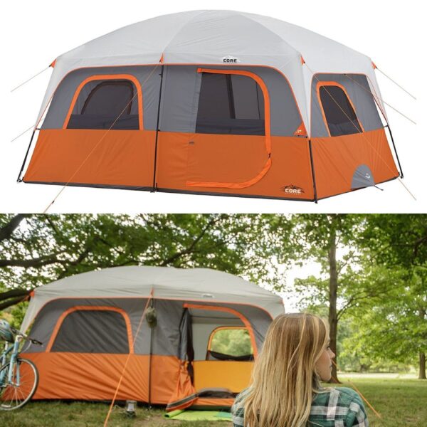 CORE Large 10-Person Tent, Large Standing Room w Tent Gear, Loft Gear ...